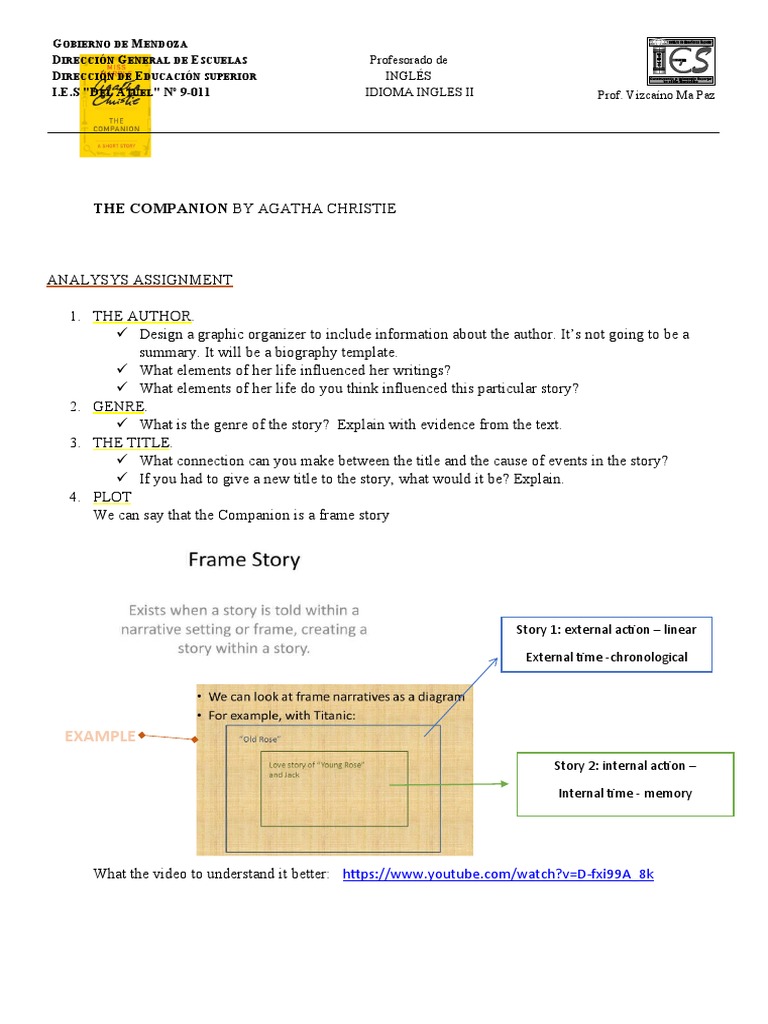 The Companion by Agatha Christie: Example | PDF