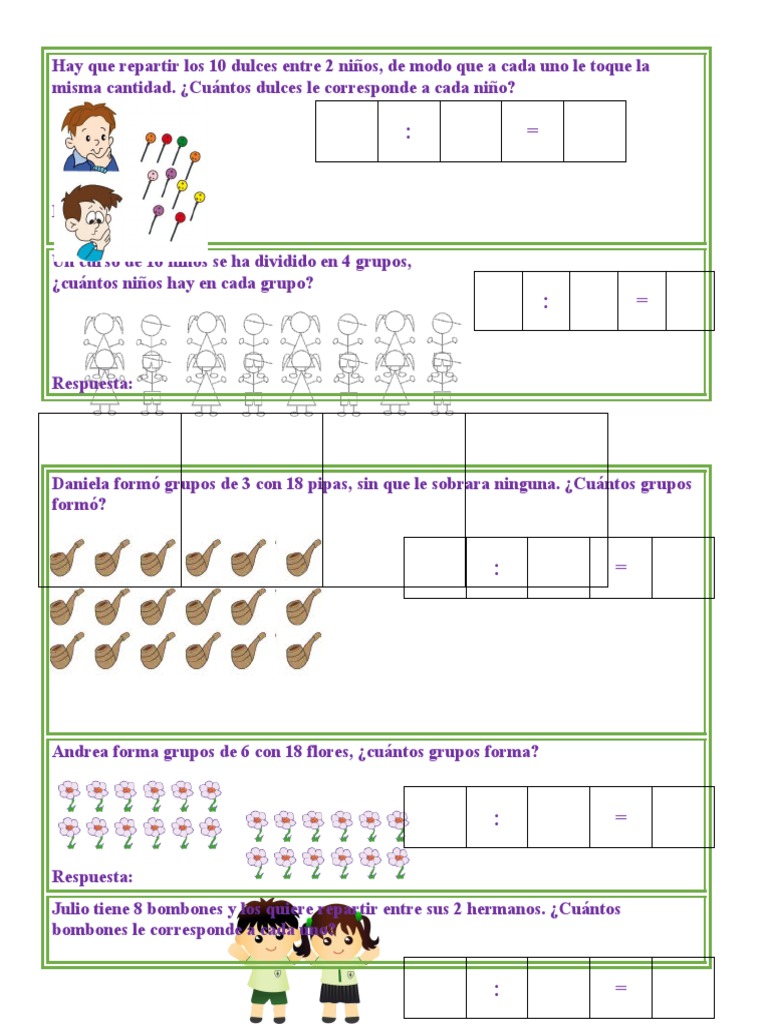 Hay Que Repartir Los 10 Dulces Entre 2 Niños | PDF