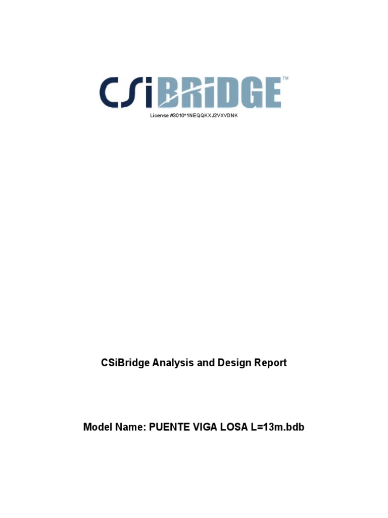 Csibridge Analysis and Design Report: License #3010 1Neqqkxj2Vxvdnk ...
