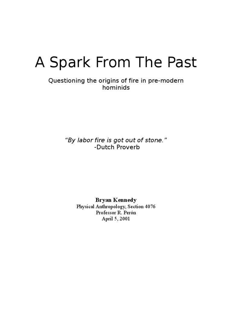 Evolution of Fire | PDF | Human | Hominidae