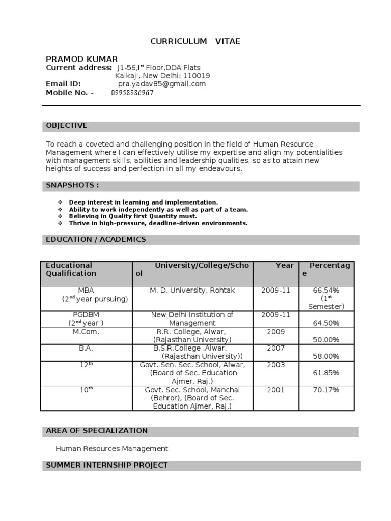 Curriculum Vitae Pramod Kumar | PDF | Operating System | Computer Engineering