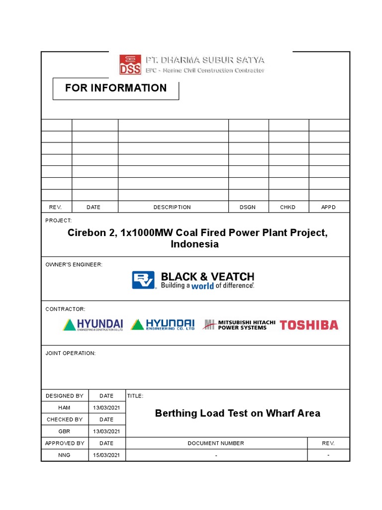 Berthing Load Test On Wharf - r3 | PDF | Wharf | Water Transport
