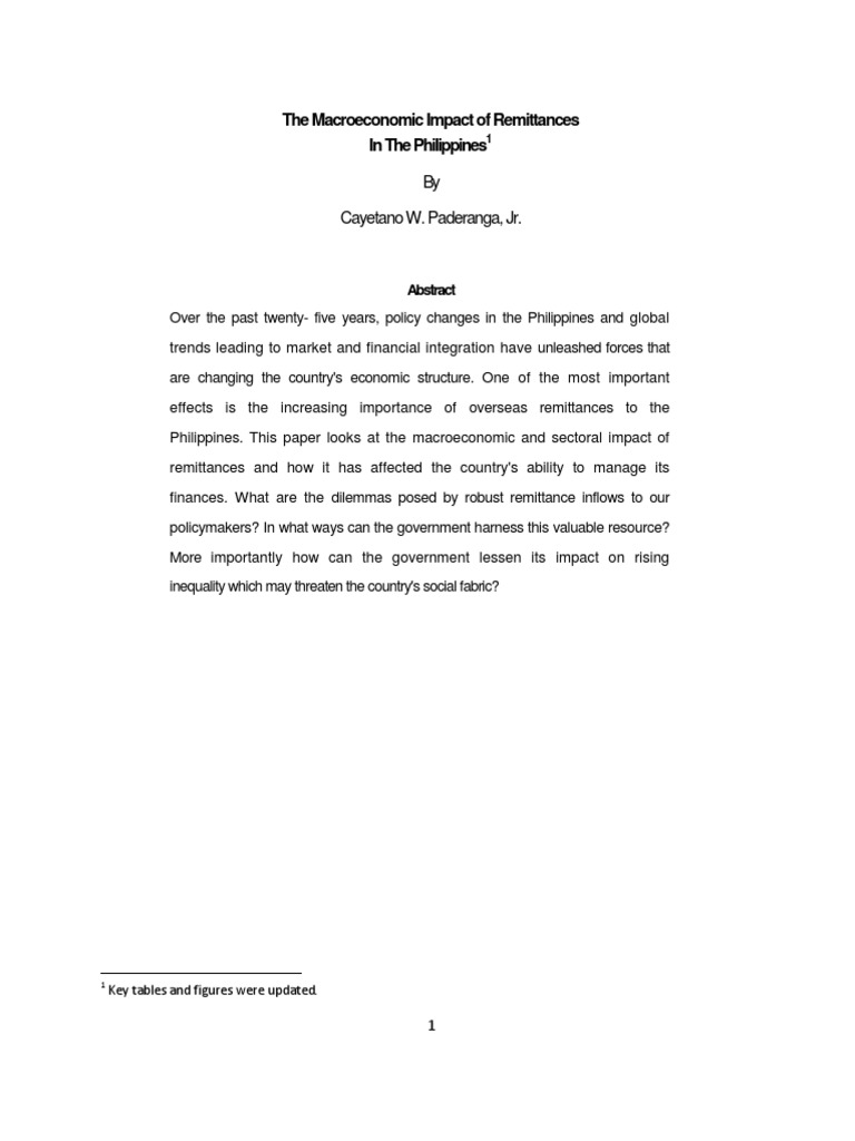 The Macroeconomic Impact of Remittances in The Philippines | PDF ...