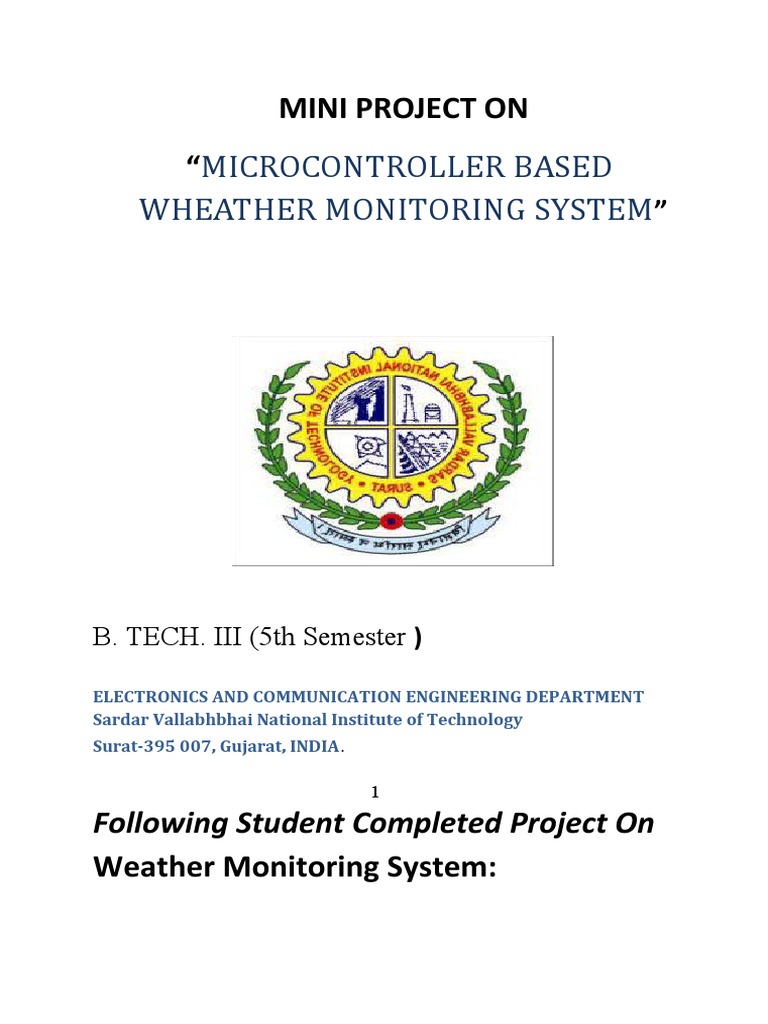 Microcontroller Weather Monitoring System | PDF | Digital Technology ...