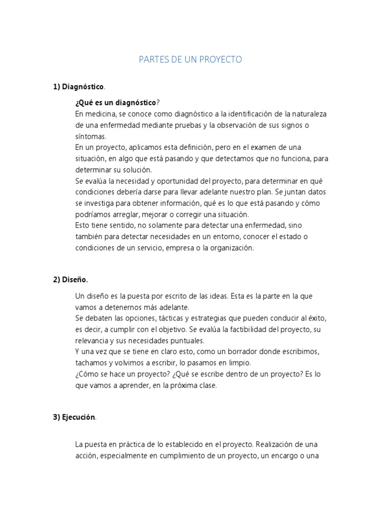 Partes de Un Proyecto | PDF