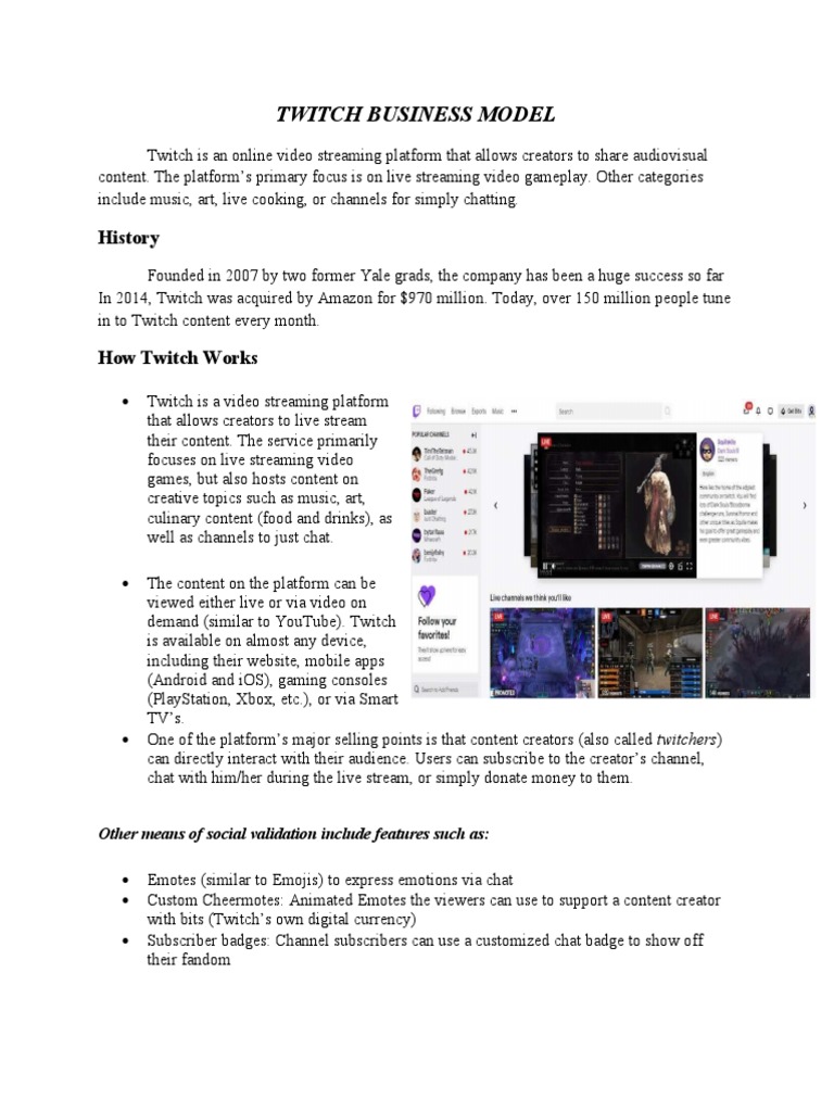 Twitch Business Model: History | PDF
