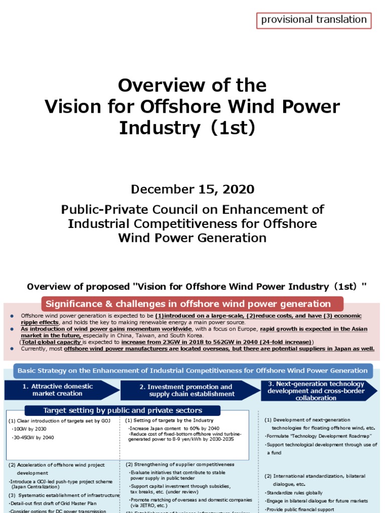 Vision For Offshore Wind Power Industry - 1st | Download Free PDF ...