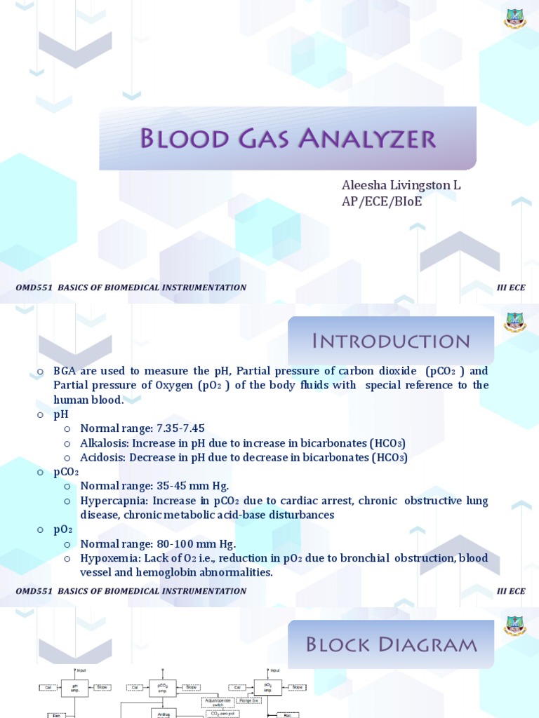 Blood Gas Analyzer | PDF | Ph | Chemistry