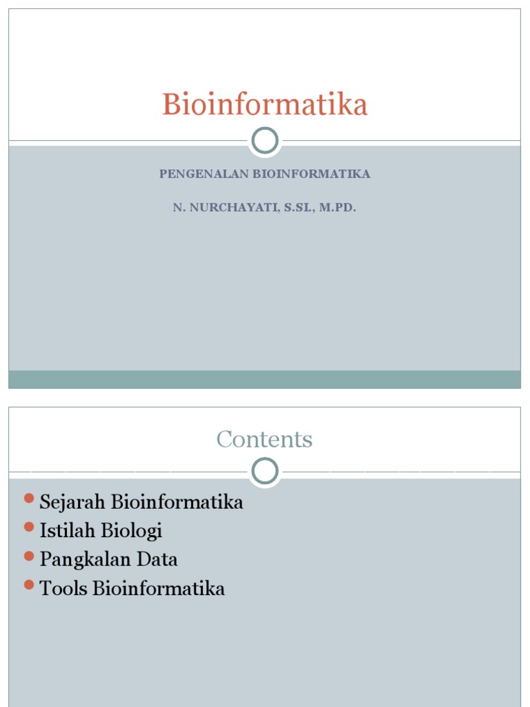 D013-Materi 1 (Pengertian Dan Sejarah Bioinformatika) | PDF