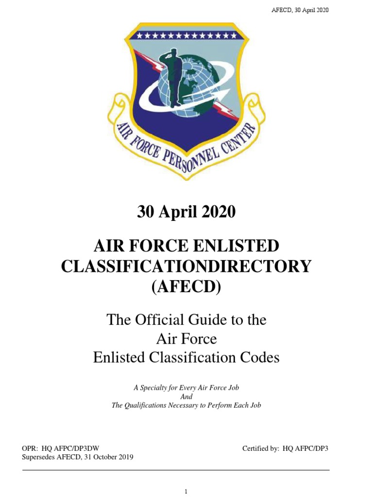 AFECD | Download Free PDF | United States Air Force | Airman