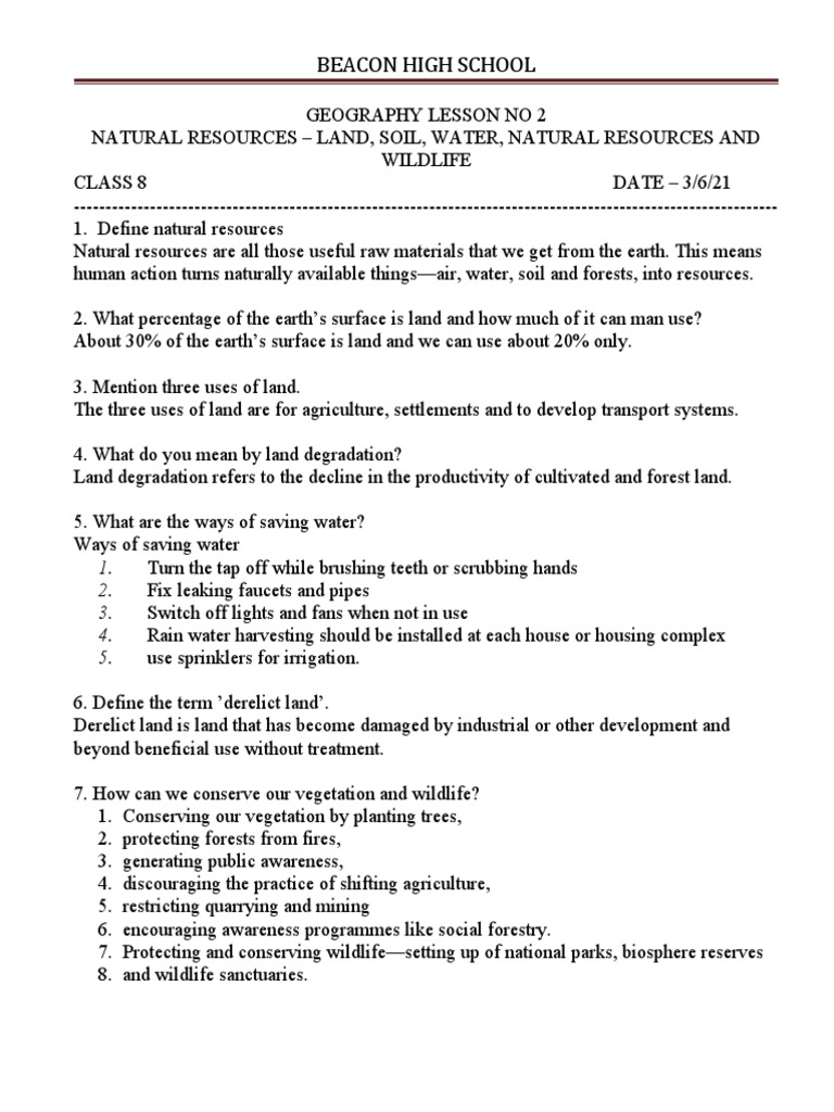 Natural Resources & Conservation Guide | PDF | Soil | Erosion