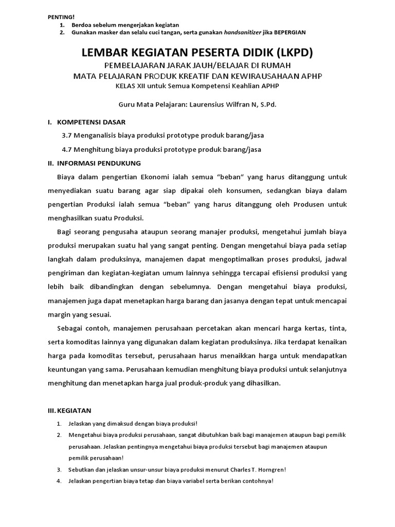 LKPD Kwu - Aphp - Xii 3.9 | PDF | Bisnis