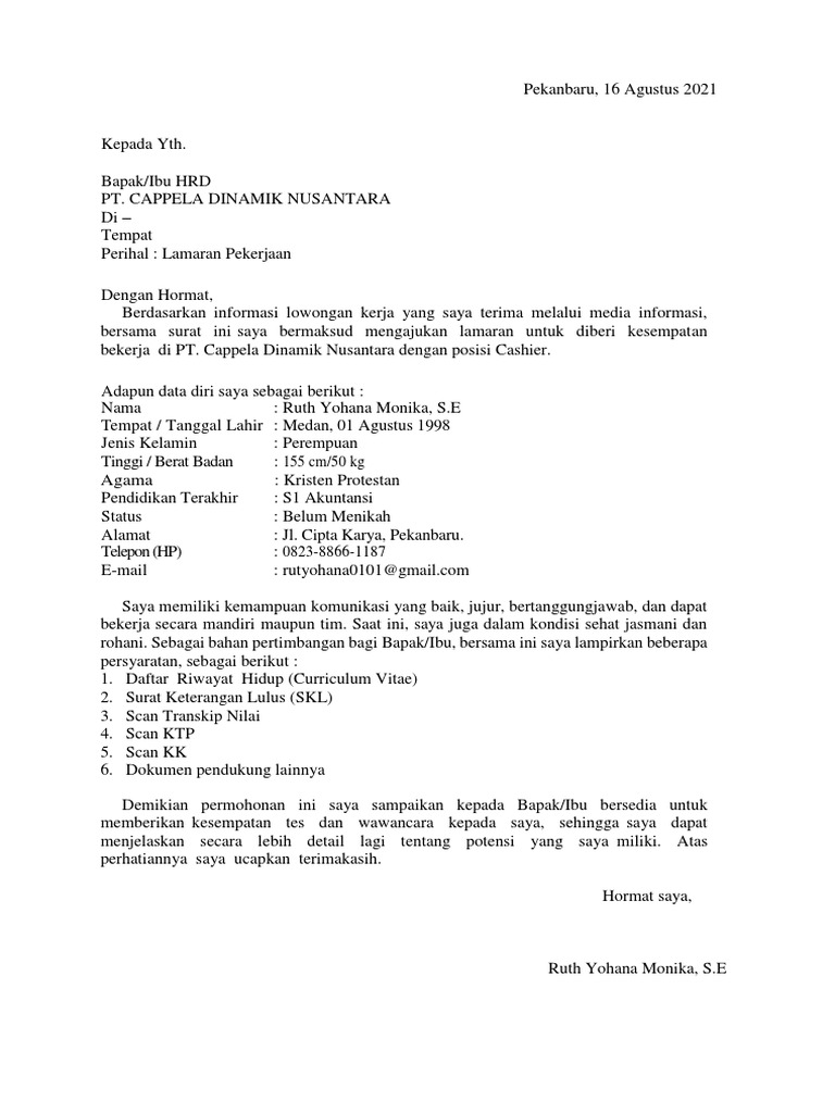 CV Ruth Yohana Monika | PDF