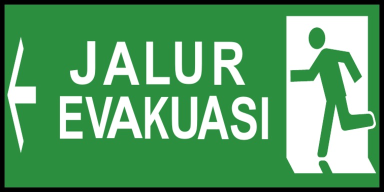 Stiker Sign Jalur Evakuasi Kiri 40x20cm | PDF