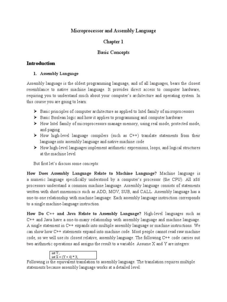 Assembly Language Basics for Microprocessors | PDF | Assembly Language ...