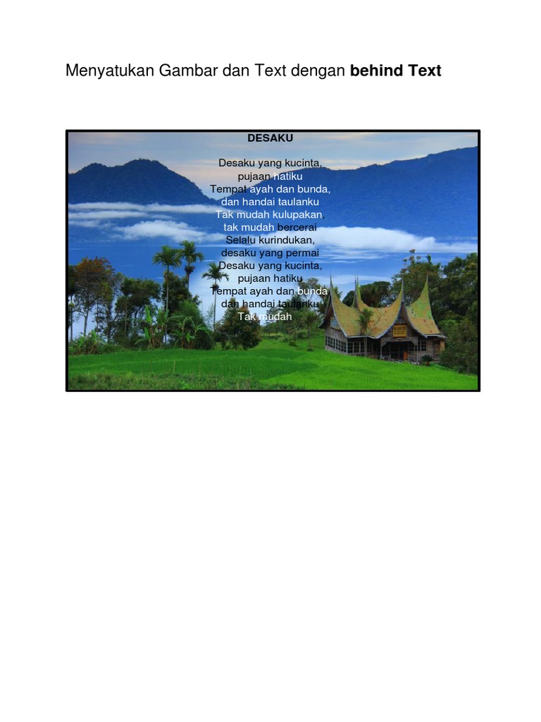 Arti dan Penggunaan Behind Text | PDF