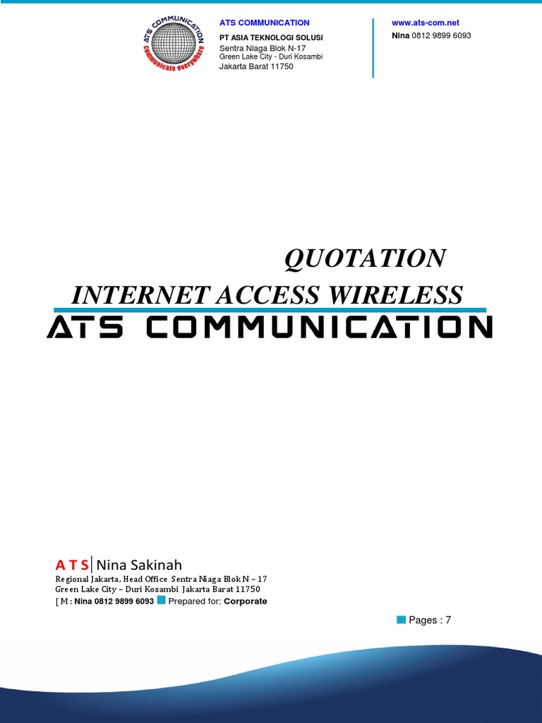 Penawaran Dedicated Wireless ATS Communication PDF | PDF | Bisnis | Komputer