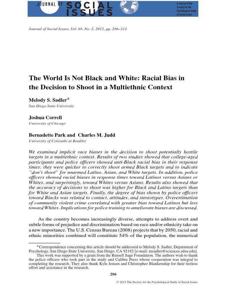Sadler Et Al. (2012) | PDF | Stereotypes | Bias