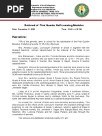 Narrative Report INSET | PDF | Teachers | Learning