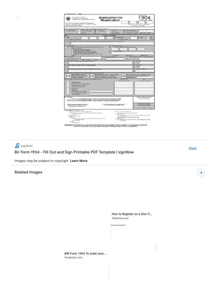 Bir Form 1904 - Fill Out and Sign Printable PDF Template - Signnow | PDF