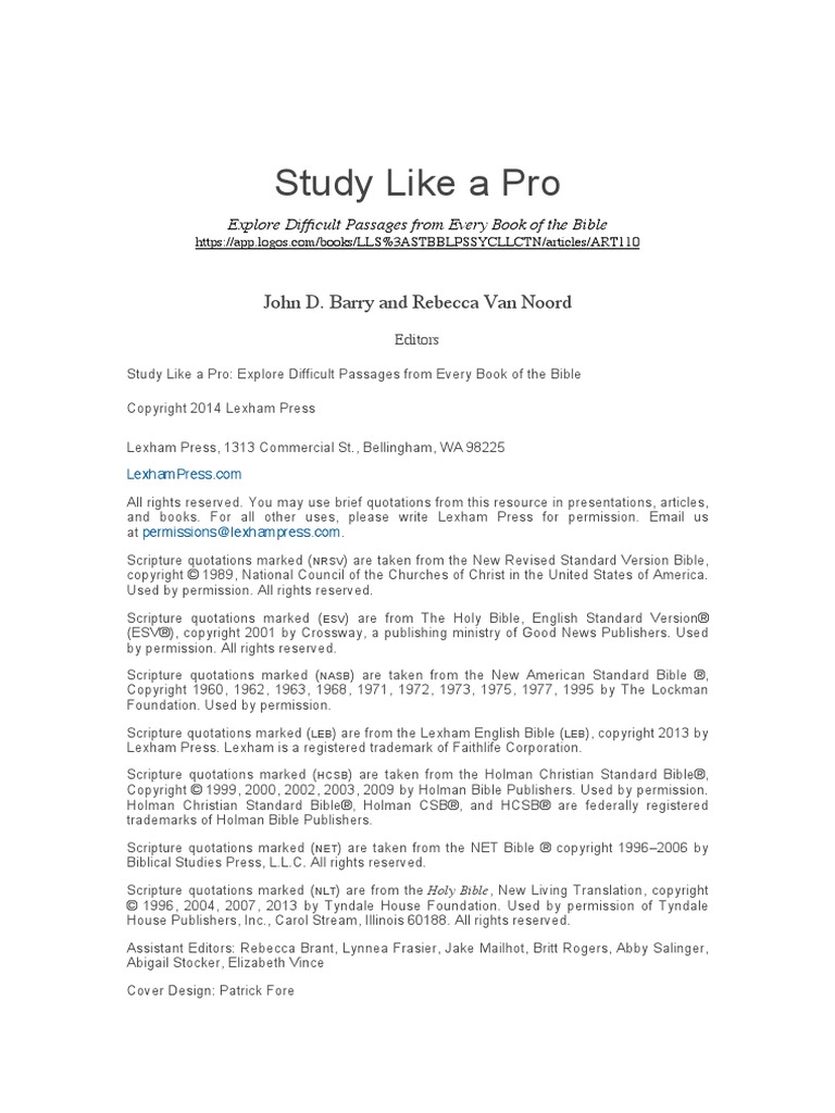 Study Bible Like A Pro | PDF | The Exodus | David