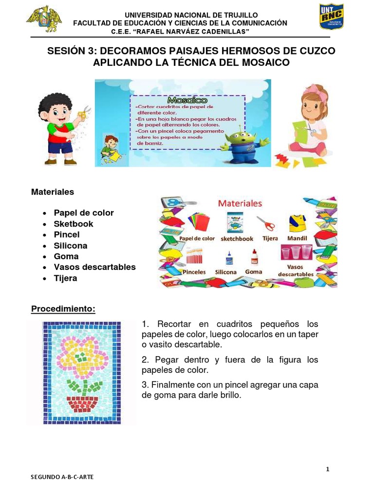 Sesion 3 Aplicamos La Tecnica Del Mosaico | PDF | Imperio Inca | Perú Sesion 3 Aplicamos La Tecnica Del Mosaico | PDF | Imperio Inca | Perú