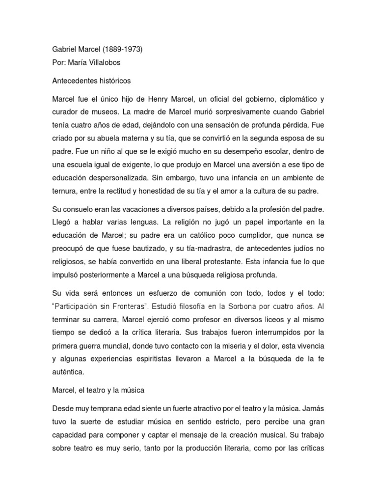 Gabriel Marcel | PDF | Realidad | Existencialismo