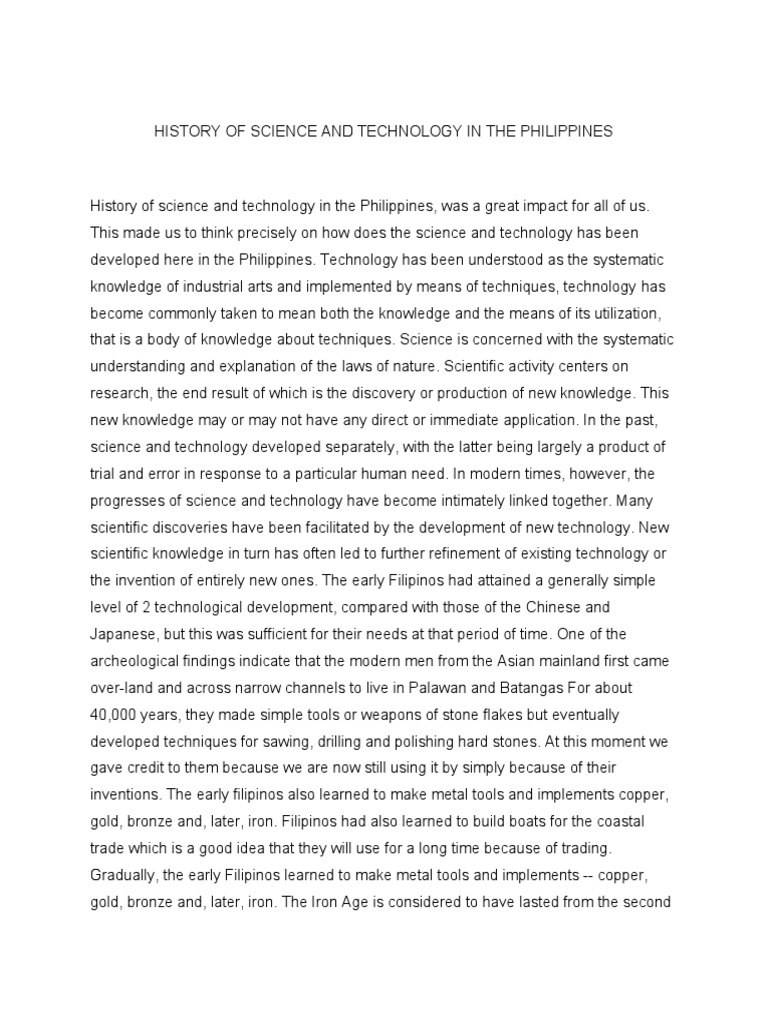 History of Science and Technology in The Philippines | PDF ...