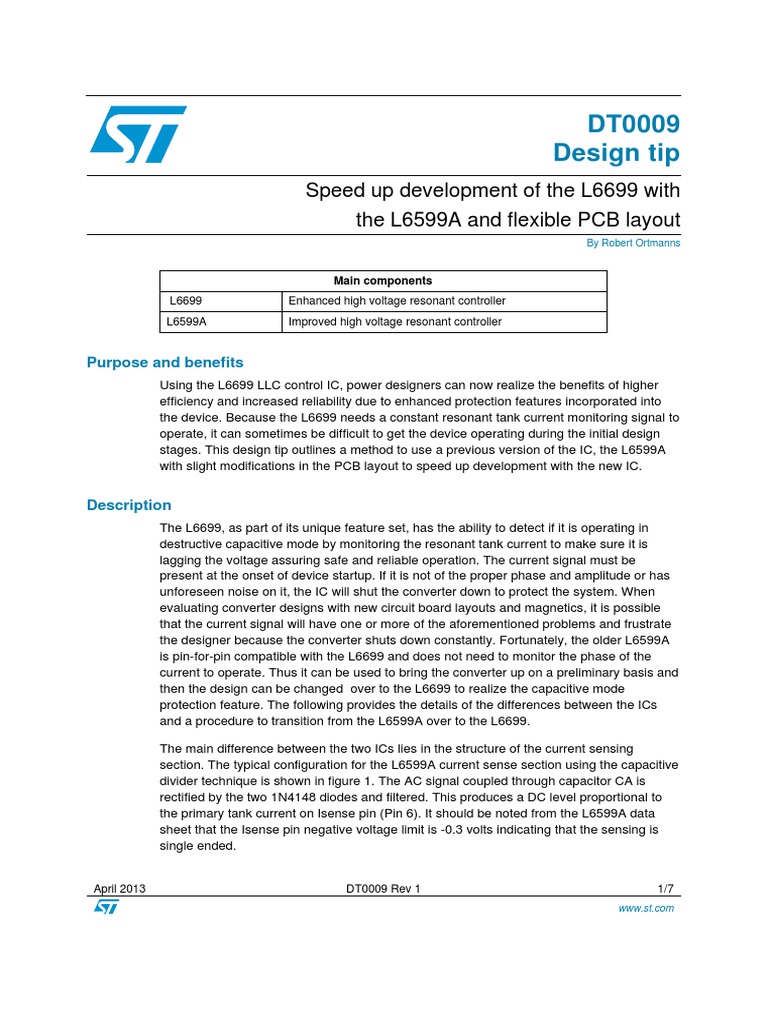 Design Tip L6599 | PDF | Rectifier | Capacitor