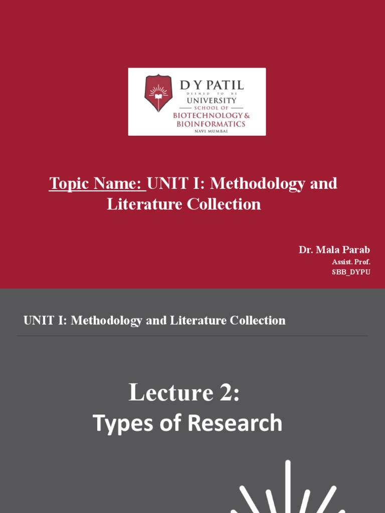 Lecture 2 - Unit 1 - Types of Research | PDF | Quantitative Research ...