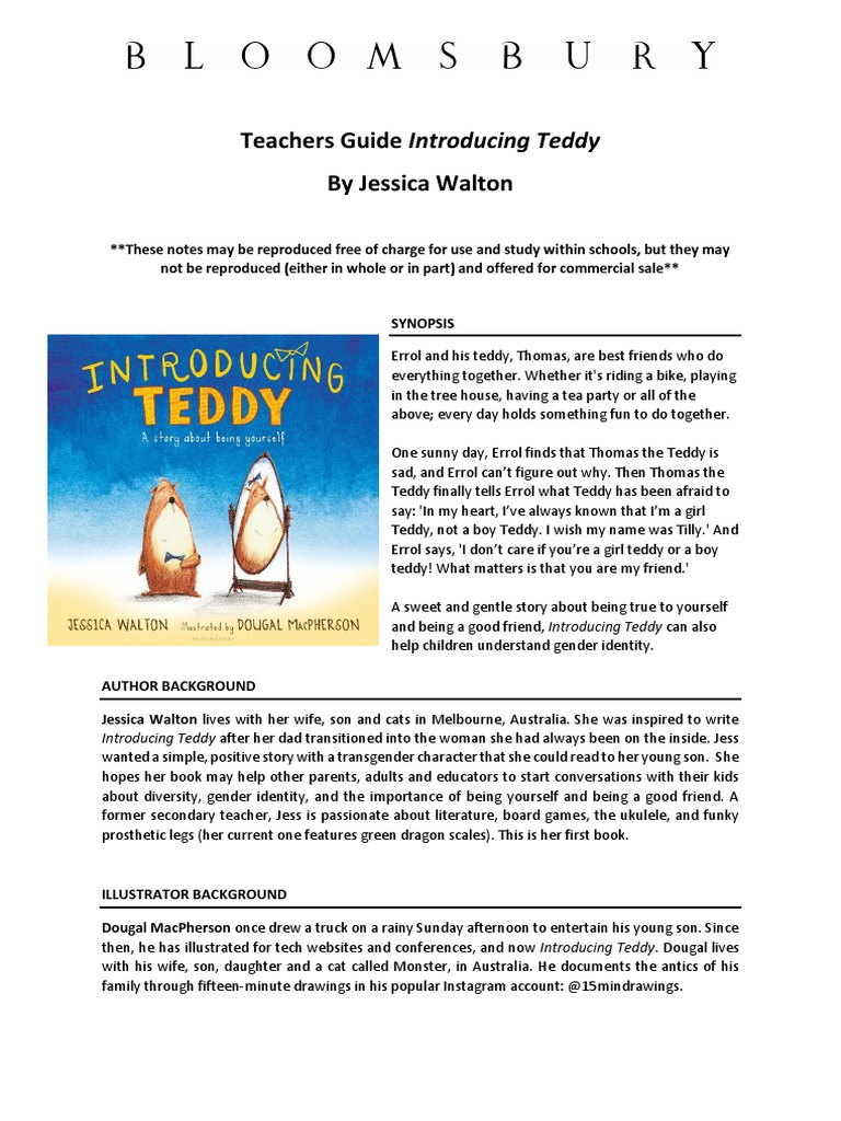 Introducing Teddy Teachers Guide - FINAL | PDF | Gender Studies | Gender