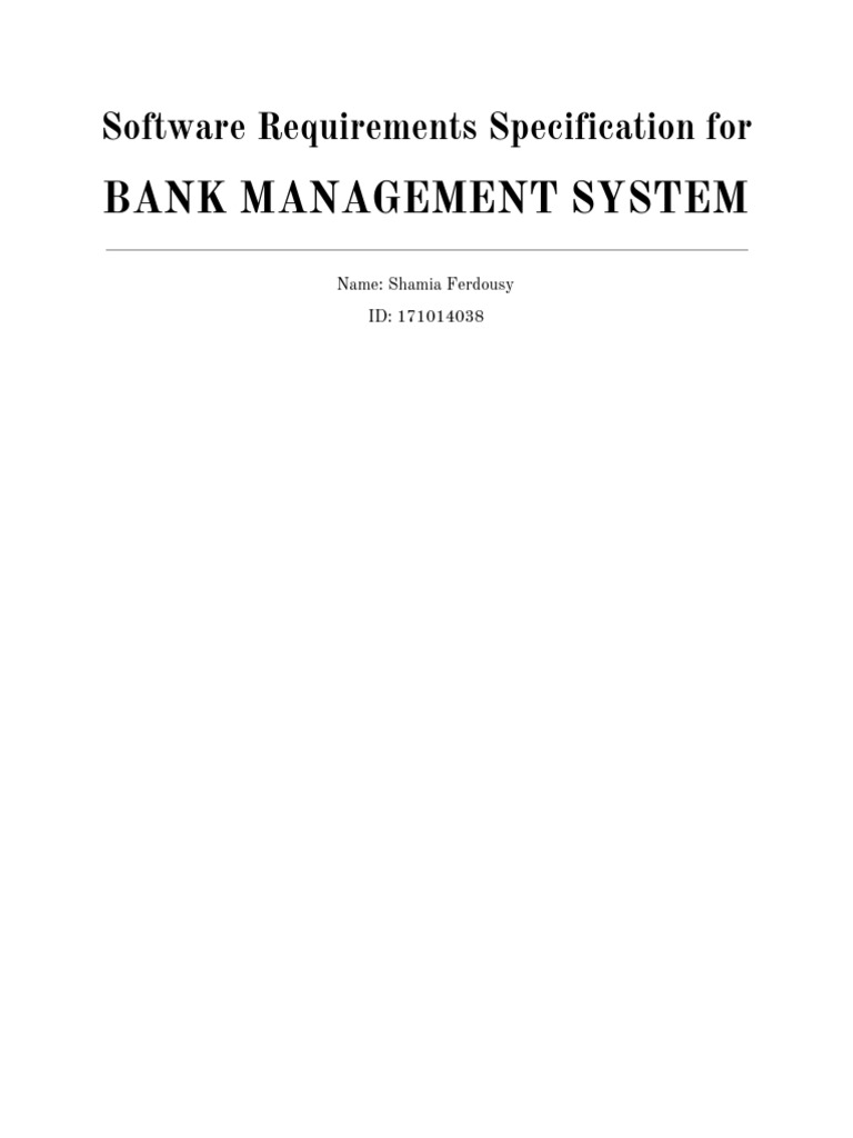 Bank Management System Software Requirements | PDF | Internet & Web ...