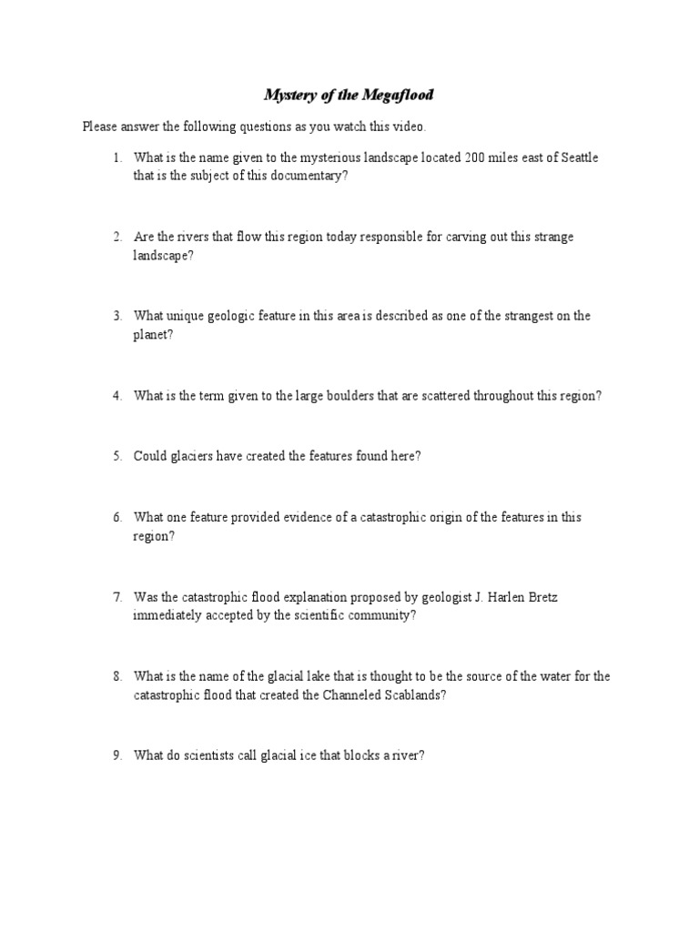 Mystery of The Megaflood | PDF | Young Adult