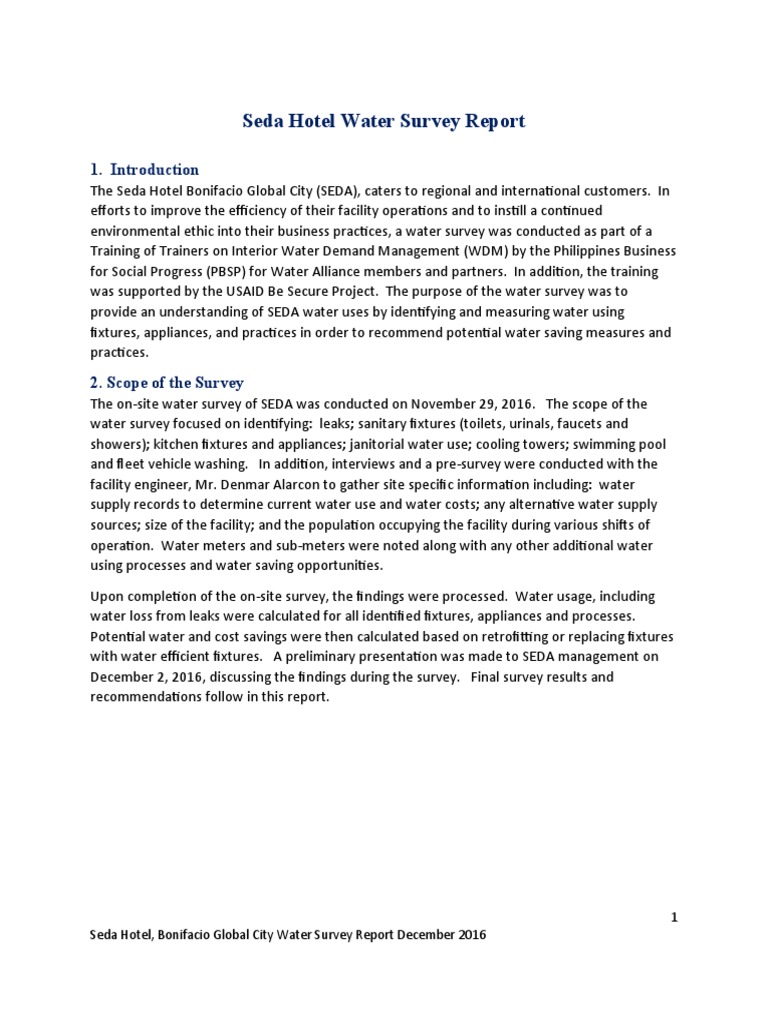 Assessing Water Usage and Identifying Savings Opportunities Through a ...