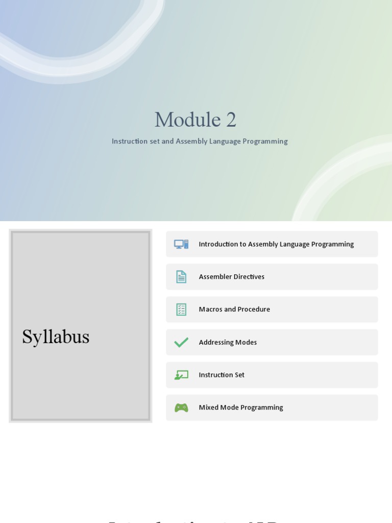 Module 2 Instruction set and Assembly Language Programming | PDF ...