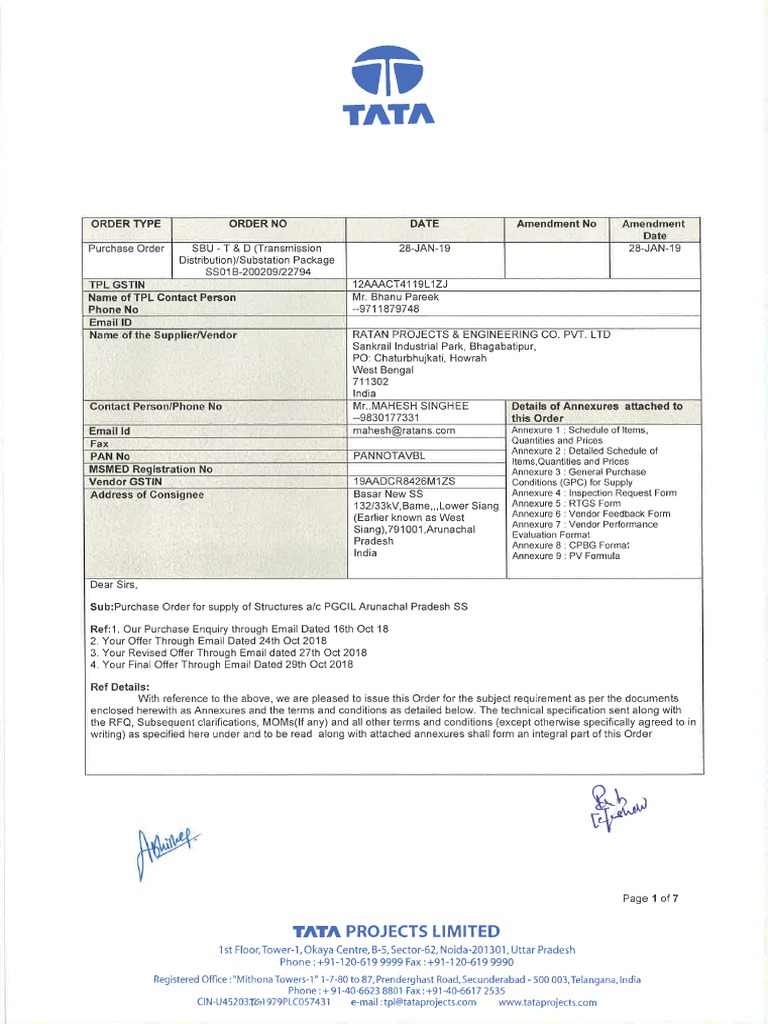 PO-Structure-CG Power-PGCIL ARP | PDF
