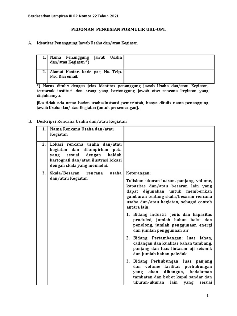 Format UKL-UPL PP 22 THN 2021 | PDF