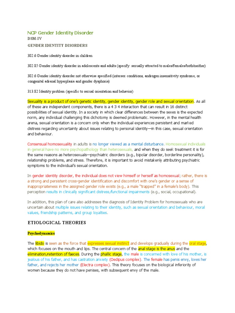 Gender Identity Disorder | PDF | Mental Disorder | Gender Identity