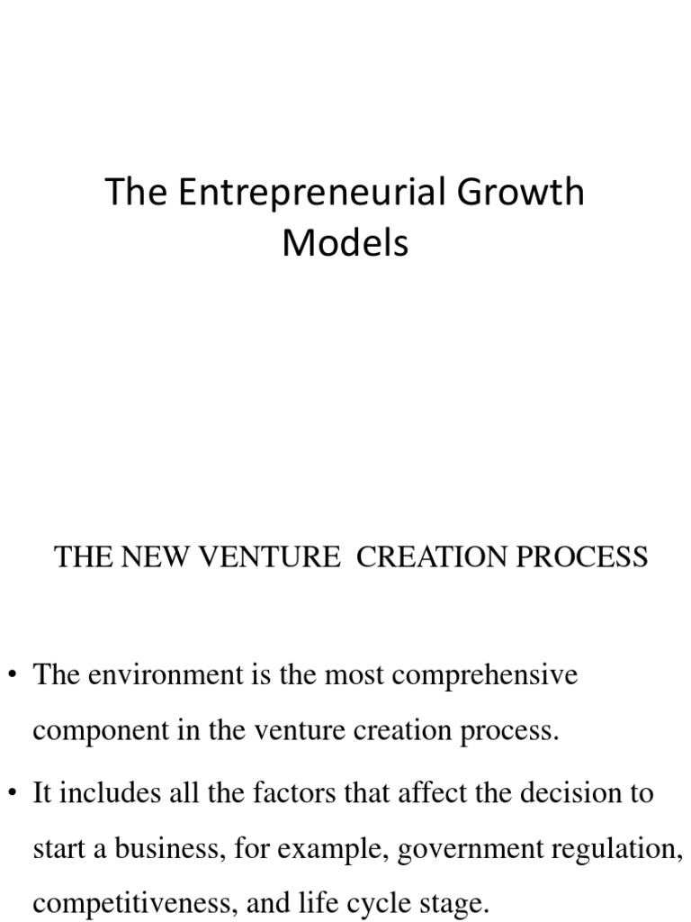 The Entrepreneurial Growth Models | PDF | Entrepreneurship | Economic ...