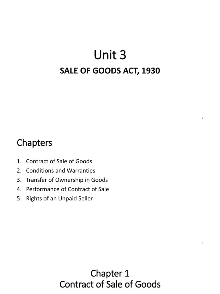 Unit 3 SOGA | PDF | Breach Of Contract | Sales