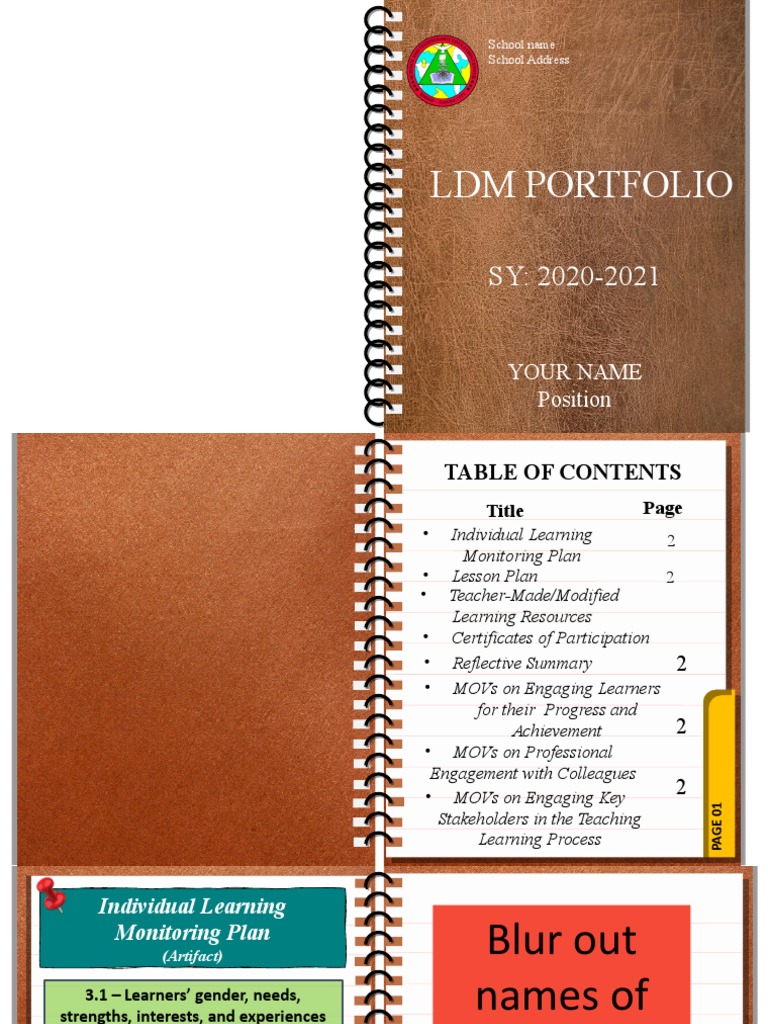 LDM2 End of School Year Portfolio Template | PDF | Educational ...