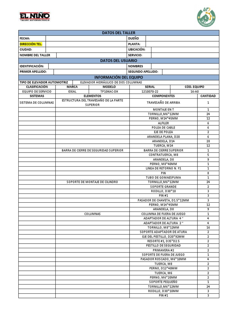 CheckList Mantenimiento Preventivo de Elevador | PDF | Ascensor ...