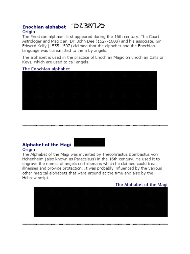 Mystic Languages of Various Forms | PDF | Alphabet | Notation