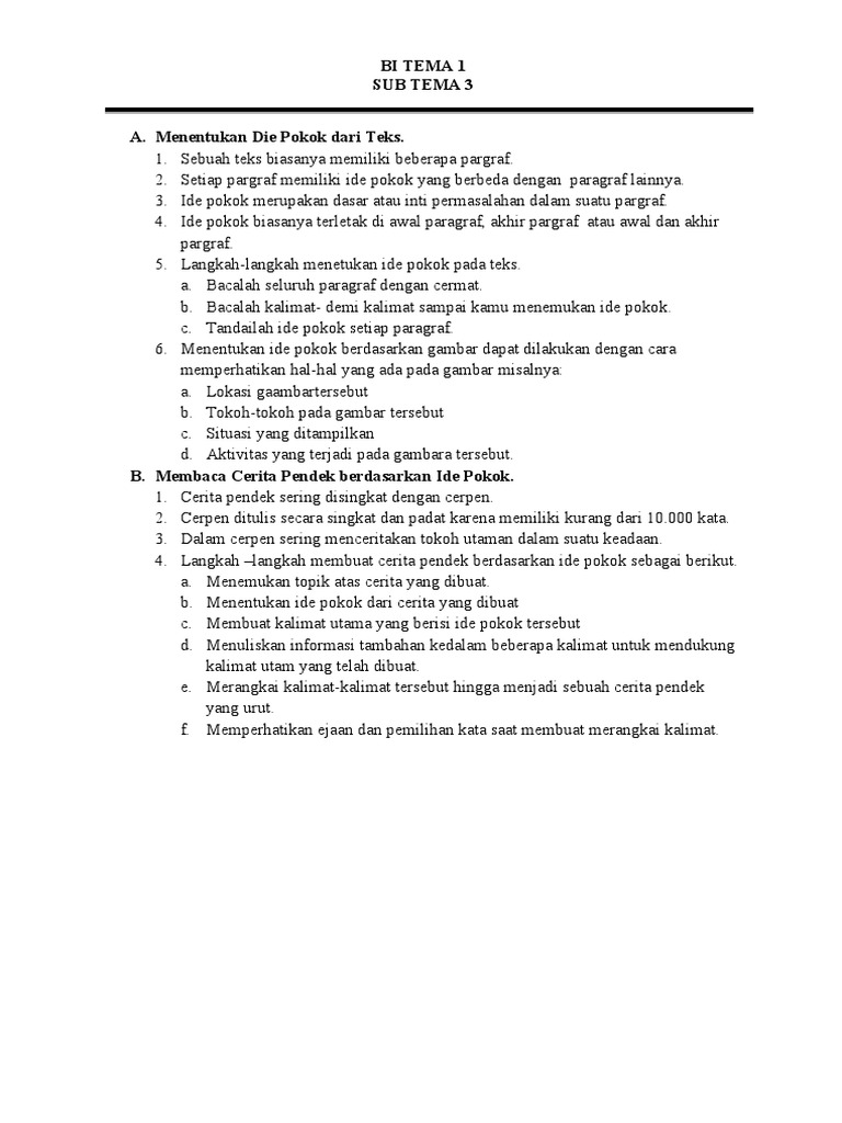 Bi Tema 1 Sub Tema 3 KLS V | PDF