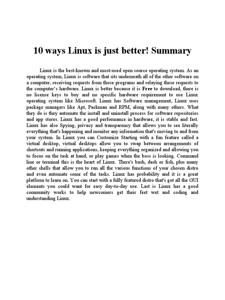 10 Ways Linux Is Just Better! ( | PDF