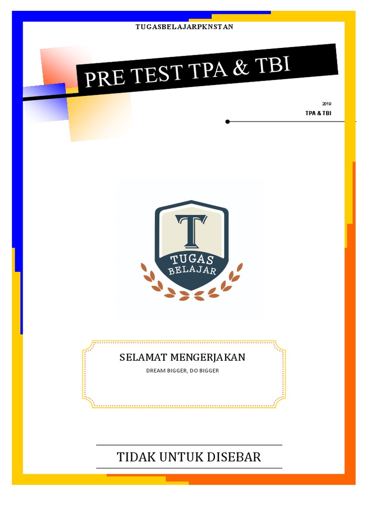 Pre Test Tpa Tbi | PDF
