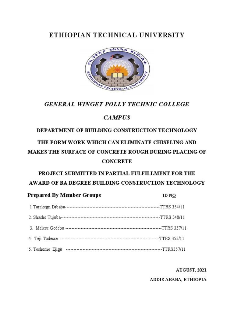 Ethiopian Technical University: General Winget Polly Technic College ...