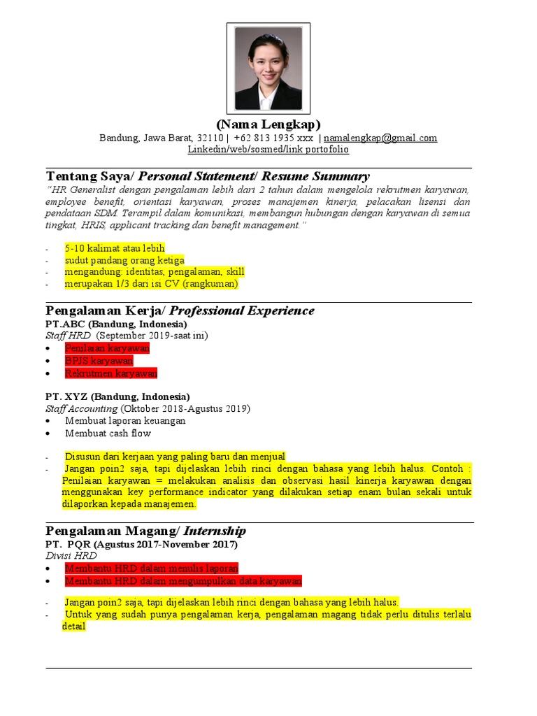 Contoh CV ATS - by Iestrikusumah | PDF