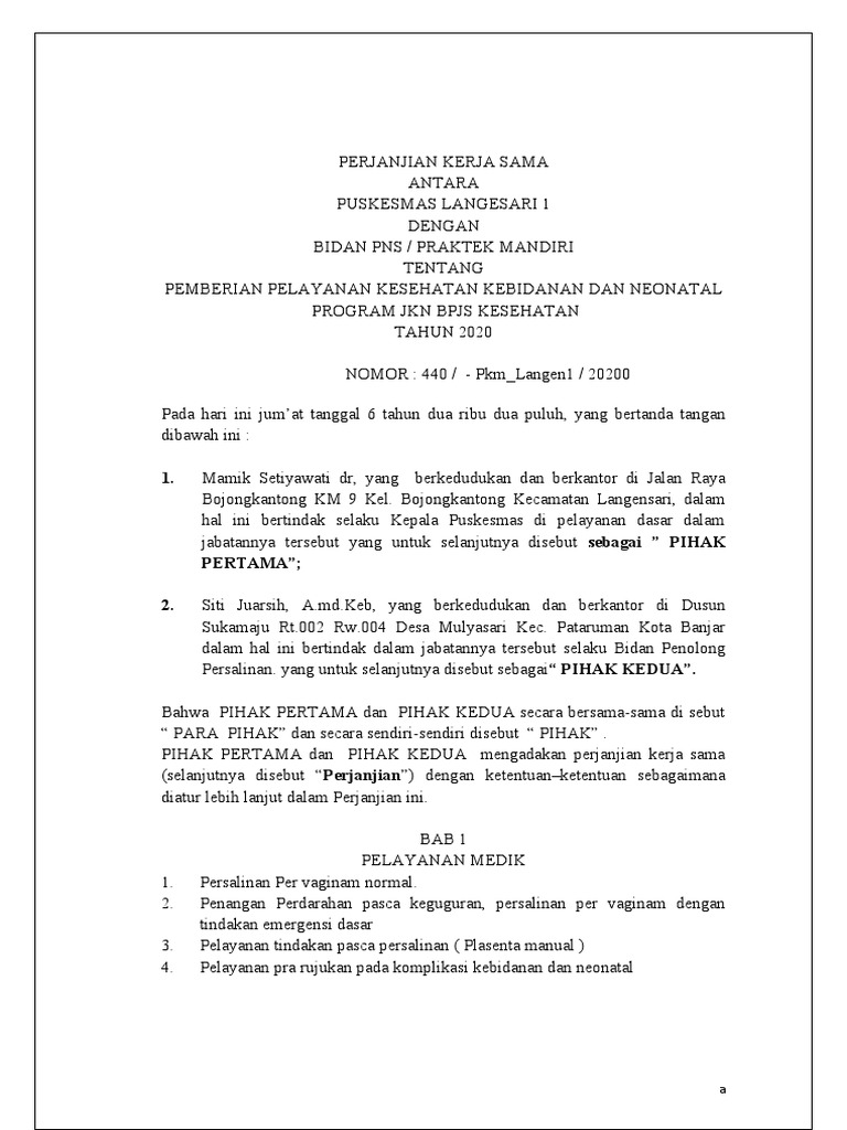 Mou Bidan Bpjs | PDF