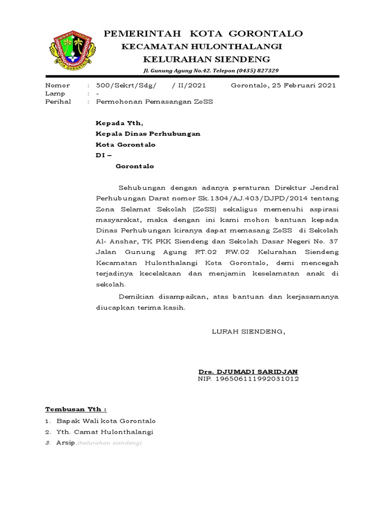 Permohonan Pemasangan Zoss | PDF